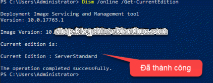 Chuyển Windows Server Evaluation sang bản Standard, Datacenter