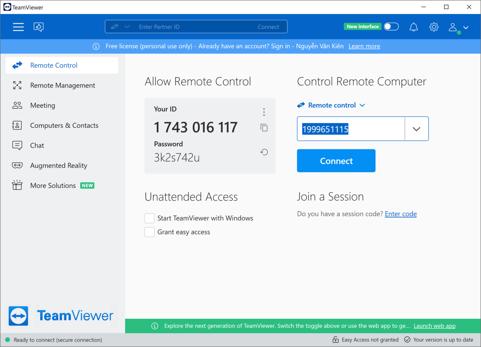 Điều khiển điện thoại bằng máy tính với Teamviewer