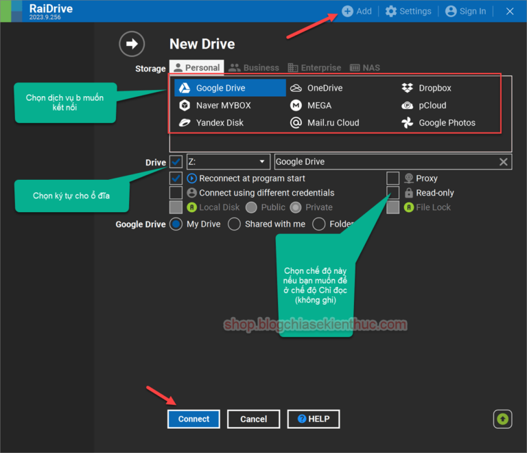 Hướng dẫn cách cài đặt và sử dụng RaiDrive từ A - Z