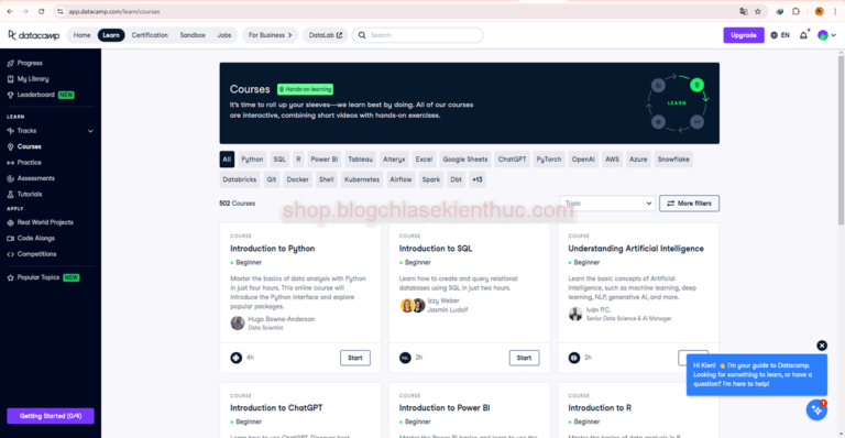 Nhận miễn phí 3 tháng Datacamp Premium trên Github Student